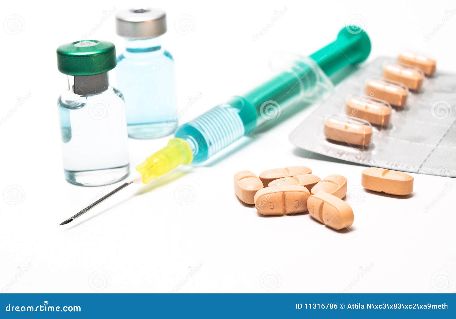 Medical Syringe And Vials Is In A One Use Capsule Royalty-Free Stock ...