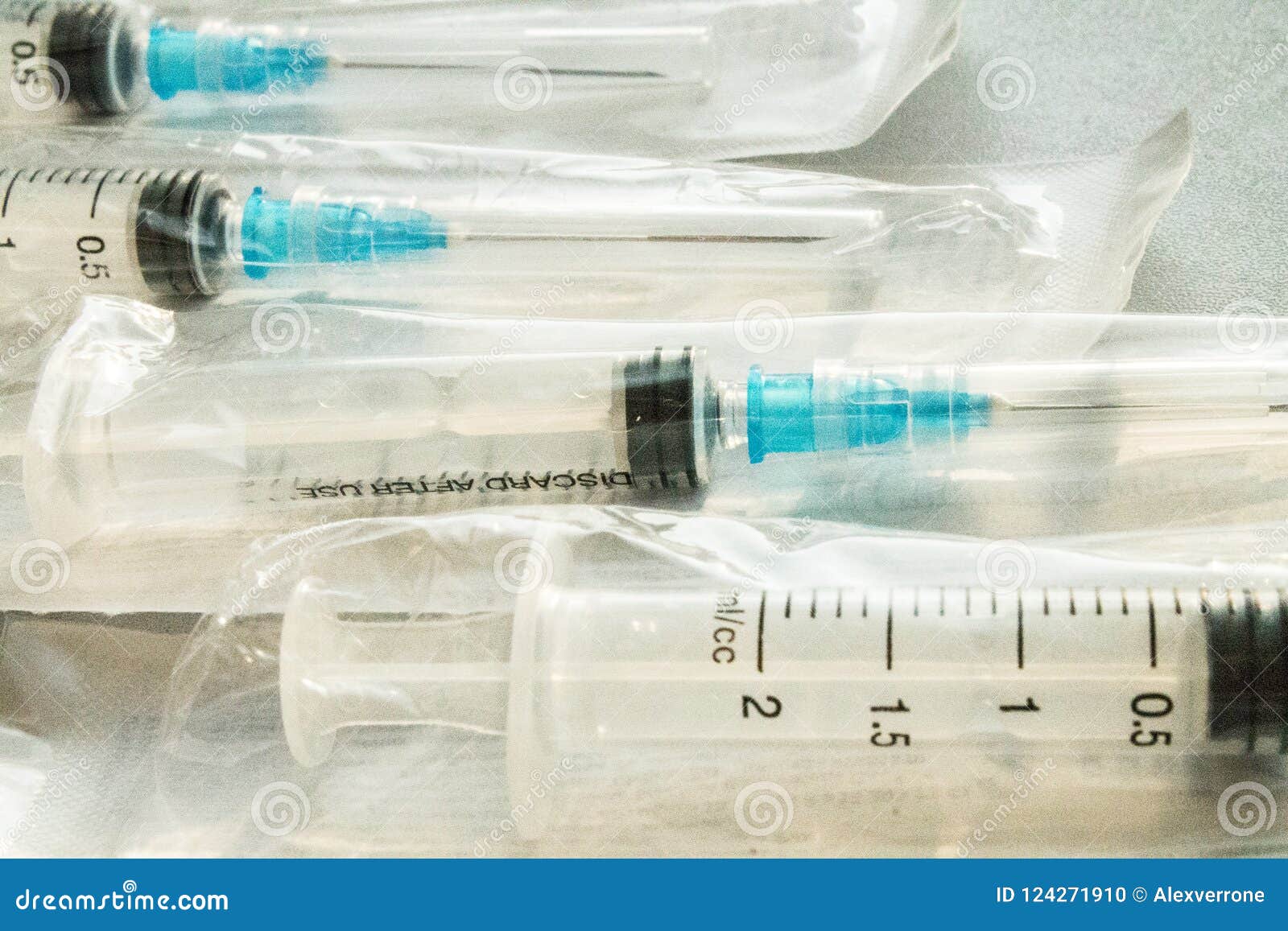 Medical Syringes in the Package Stock Photo - Image of mountain, cube ...