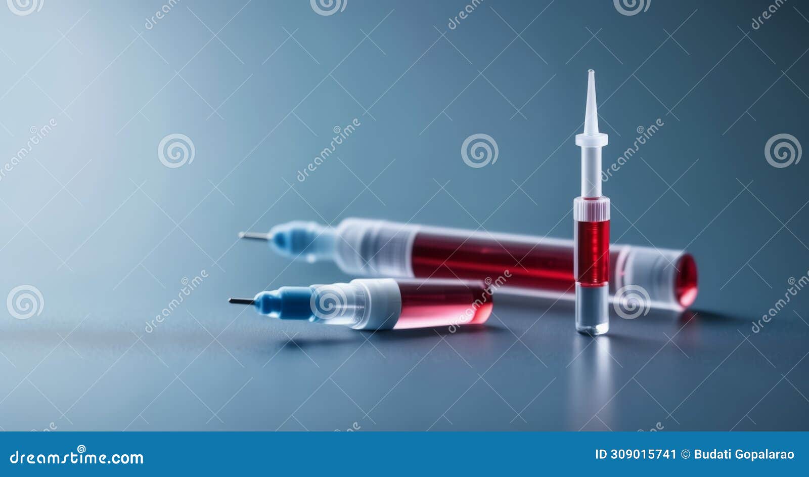 Medical Syringes with Red Liquid, Ready for Use Stock Illustration ...