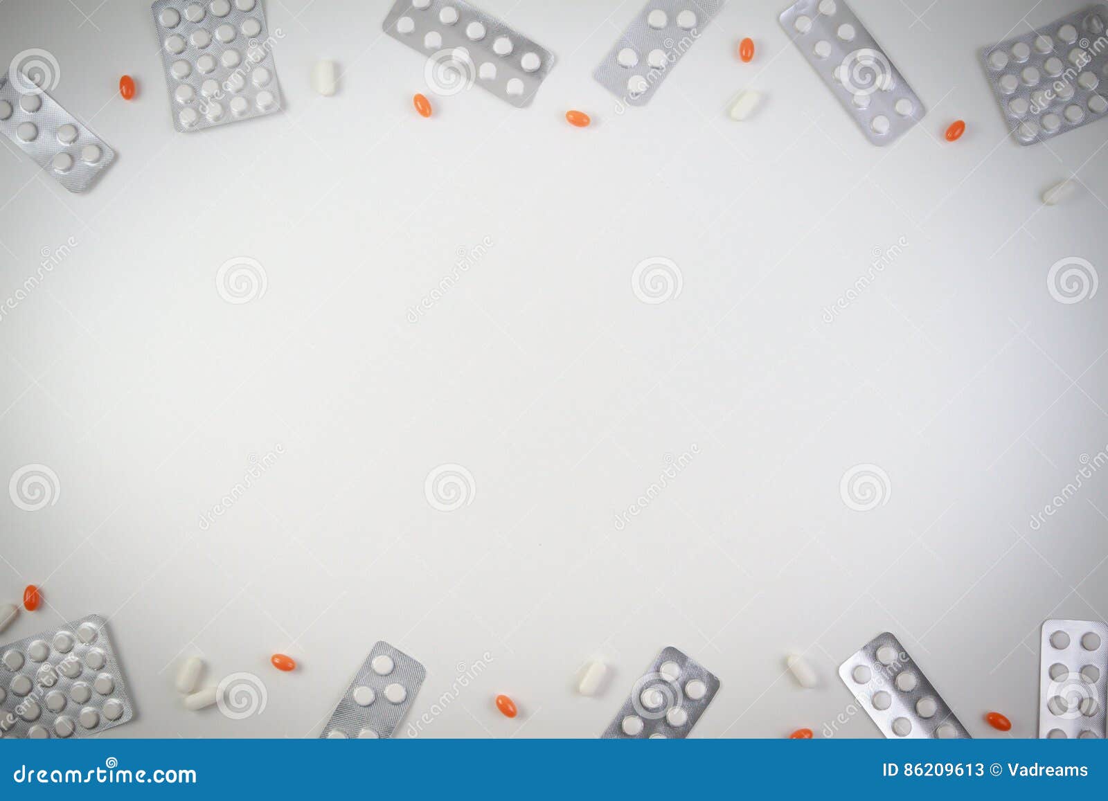 Medical Tablets, Capsules And Pills In Blister Pack Frame As Background ...