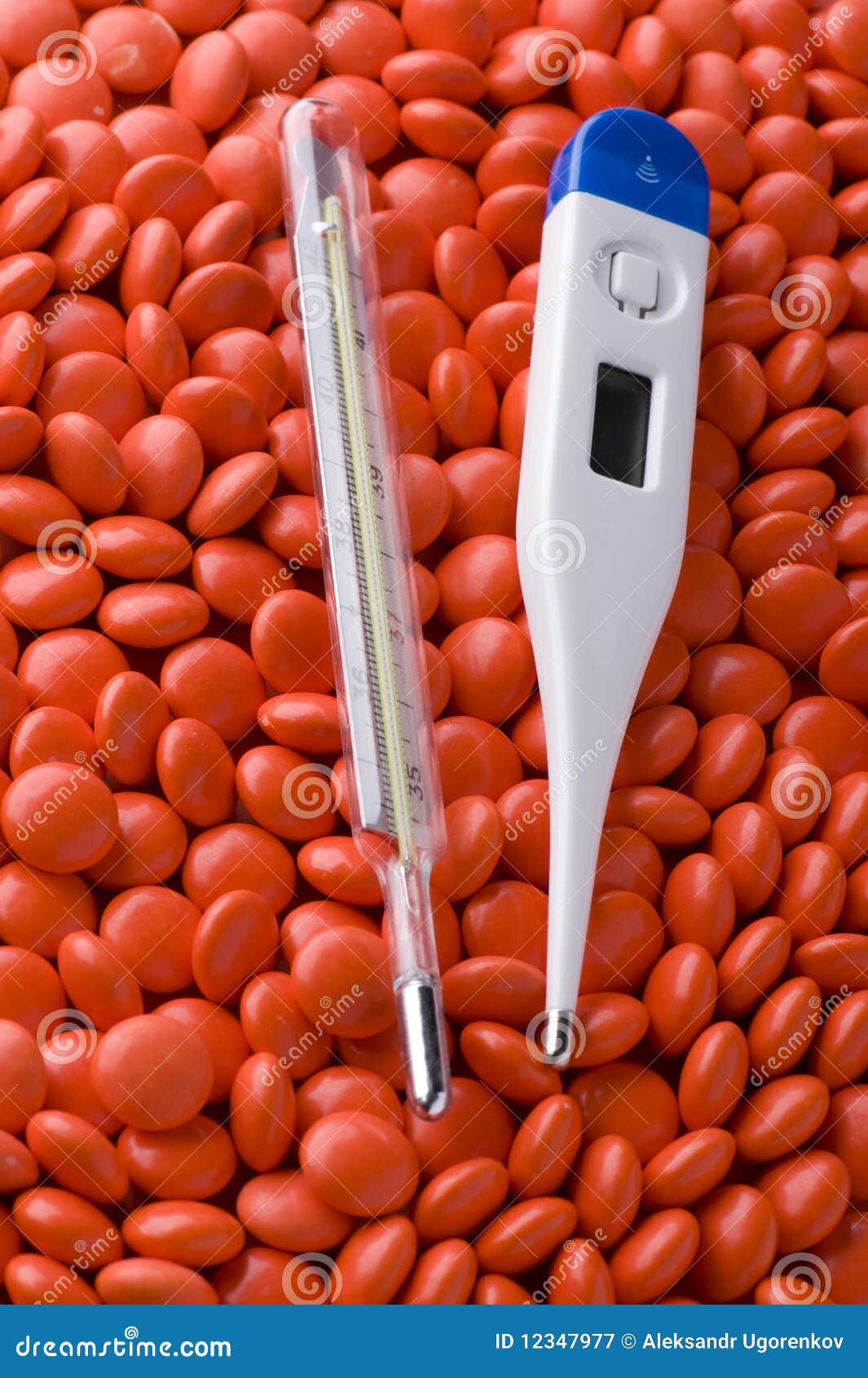 Medical Tablets and Thermometer Stock Image - Image of help, medication ...