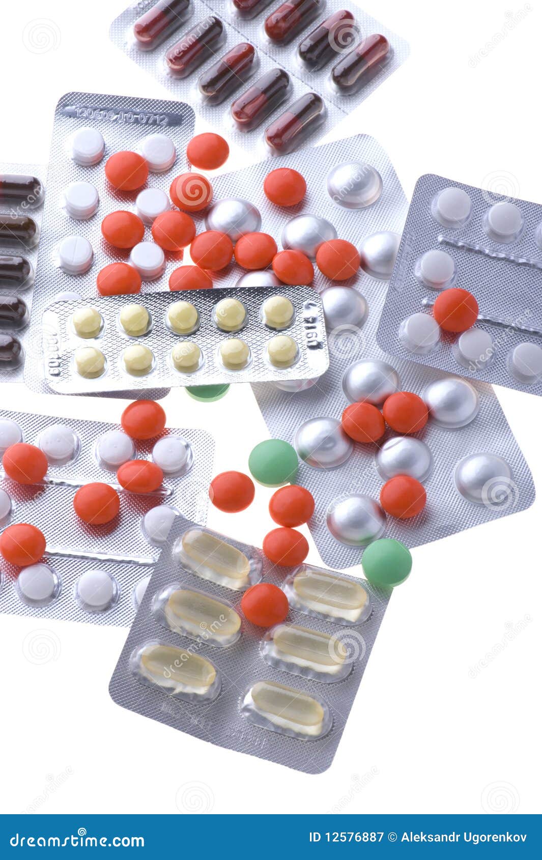 Medical Tablets on White Background Stock Image - Image of illness ...