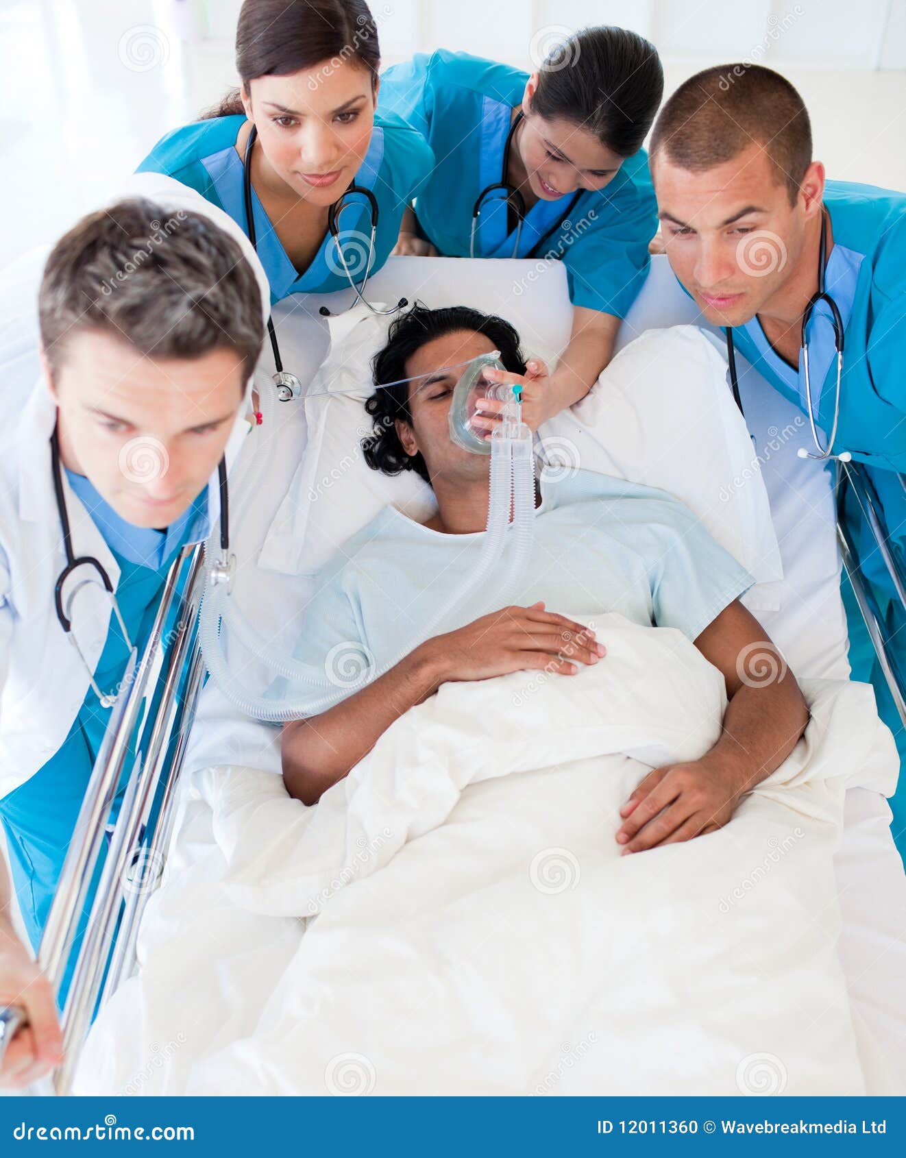 Medical Team Carrying a Patient Stock Photo - Image of clinic ...