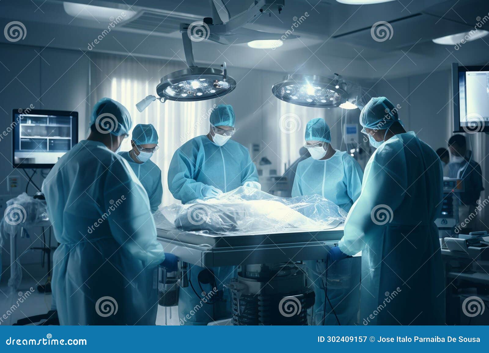 Medical Team Celebrating a Successful Procedure Stock Illustration ...