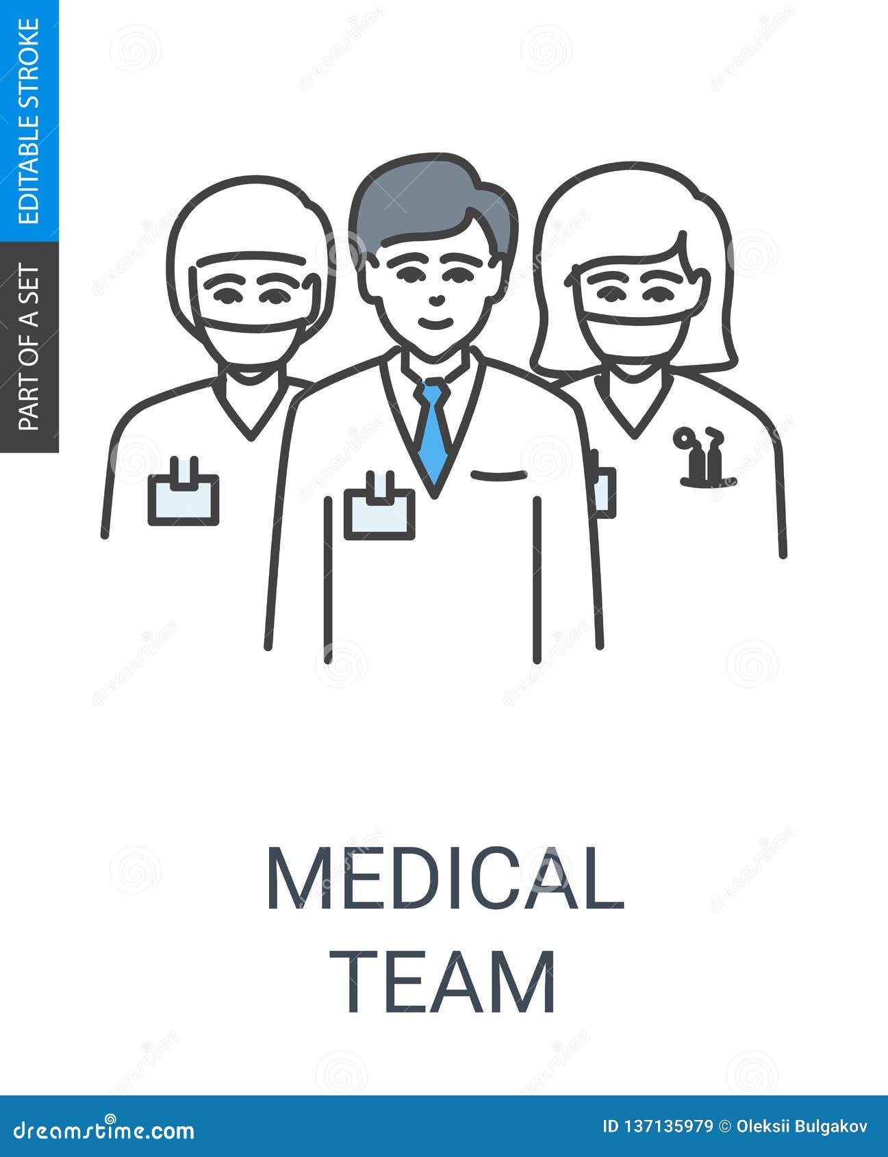Medical Team Icon stock vector. Illustration of icon - 137135979