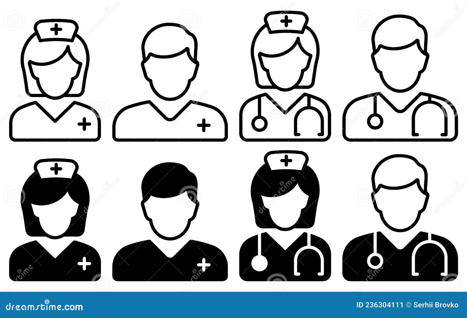 Medical Team Icon. Simple Linear Icon for a Group of Doctors Stock ...