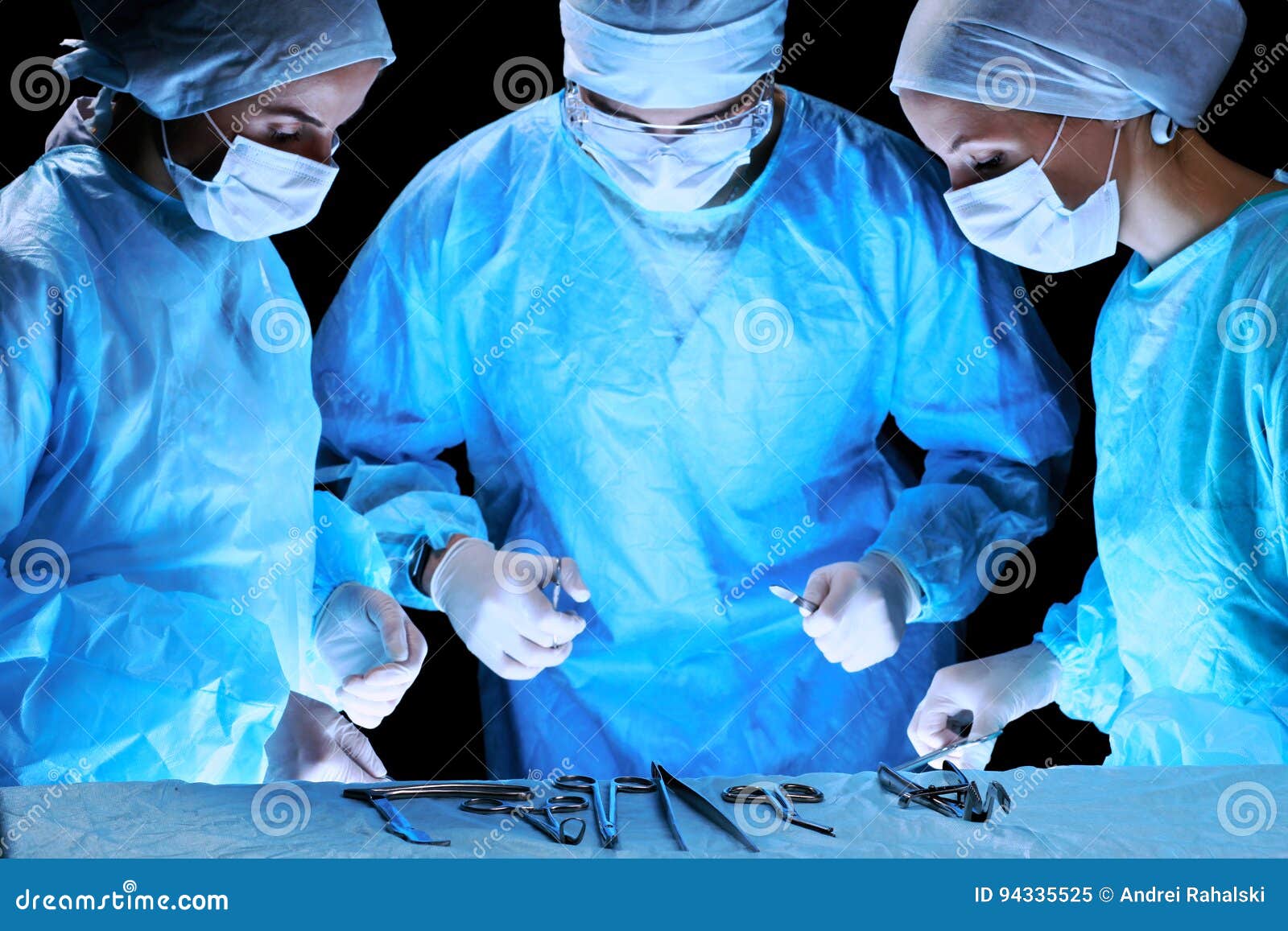 Medical Team Performing Operation. Group of Surgeon at Work in ...
