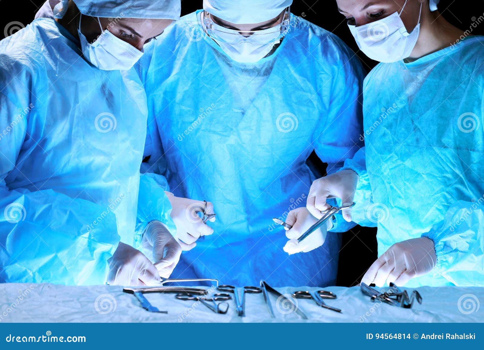 Medical Team Performing Operation. Group of Surgeon at Work in ...