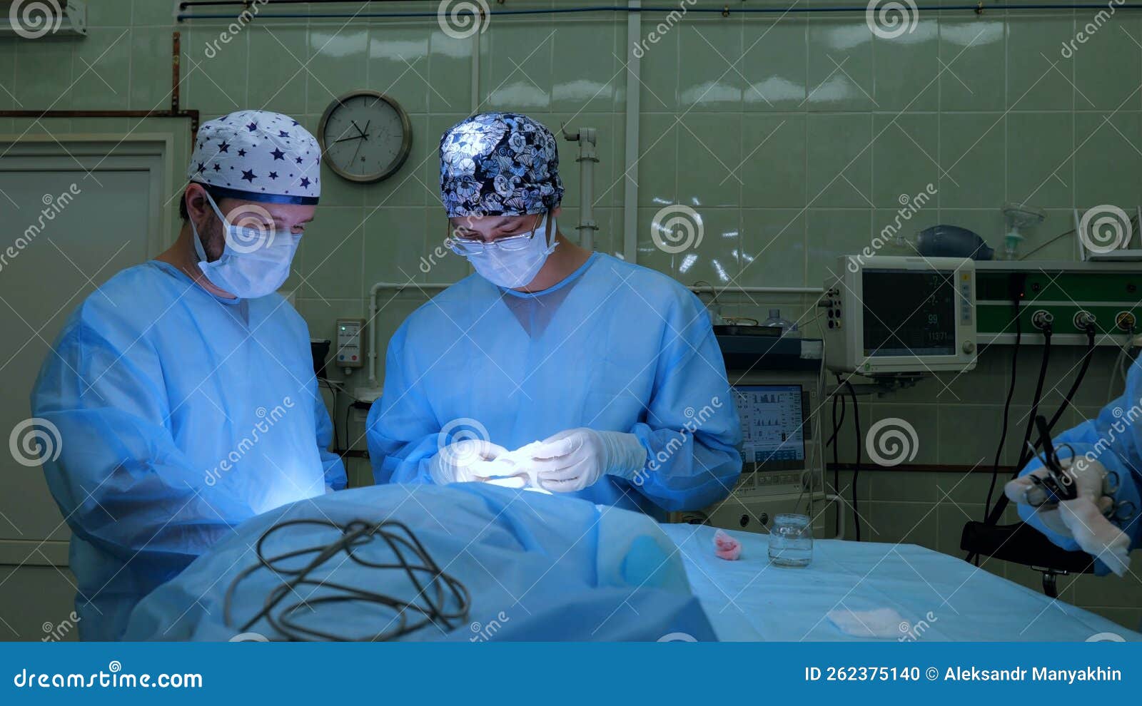 Medical Team Performing a Surgical Operation in a Modern Operating Room ...