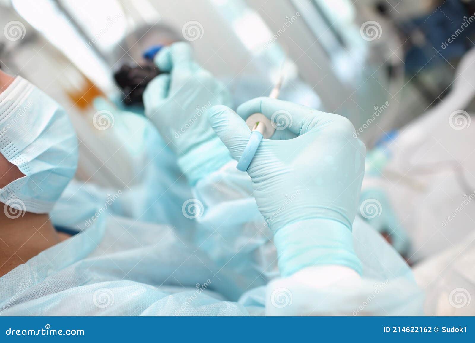 Medical Team Performs the Endoscopic Procedure To the Patient in the ...