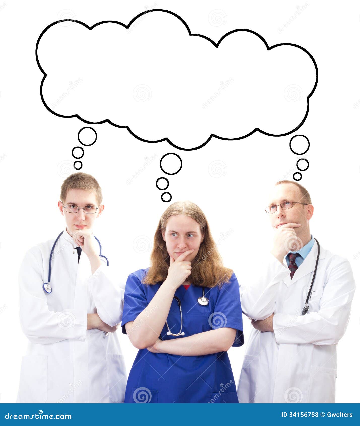 Medical Team Thinking about Something Stock Photo - Image of assistant ...