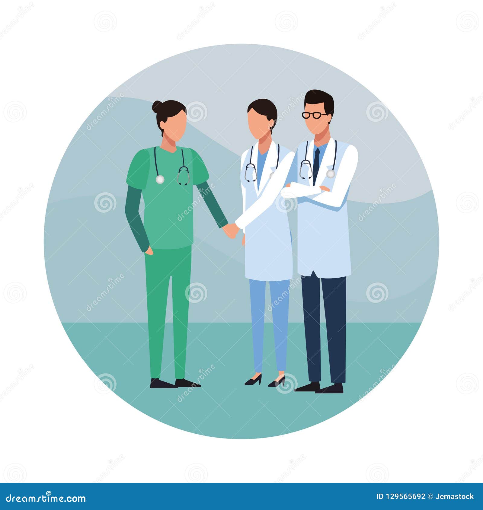 Medical Teamwork Concept. Detailed Illustration Couple Of Paramedic Man ...