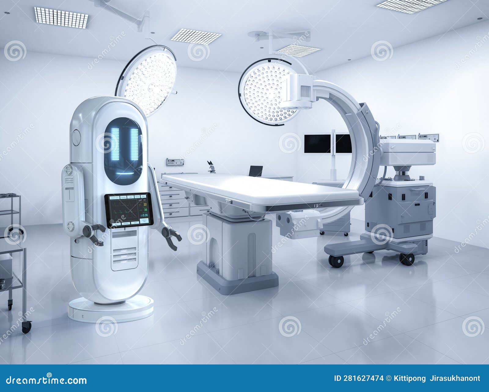Medical Technology Concept with Assistant Robot with Mri Scan Machine ...