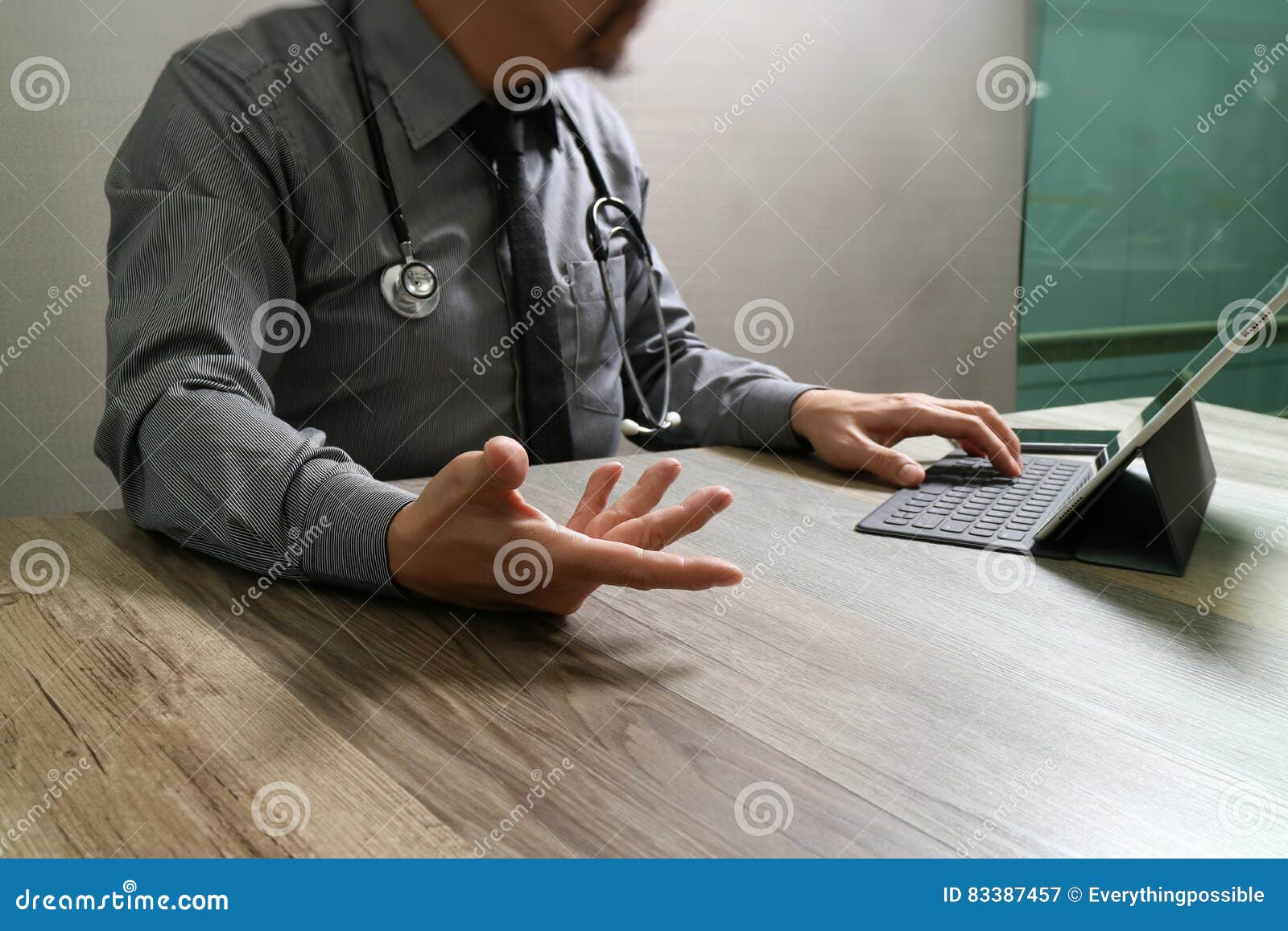 Medical Technology Concept. Doctor Hand Working with Modern Digital ...