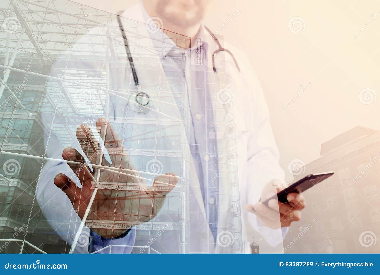 Medical Technology Concept. Doctor Hand Working with Modern Stock Image ...