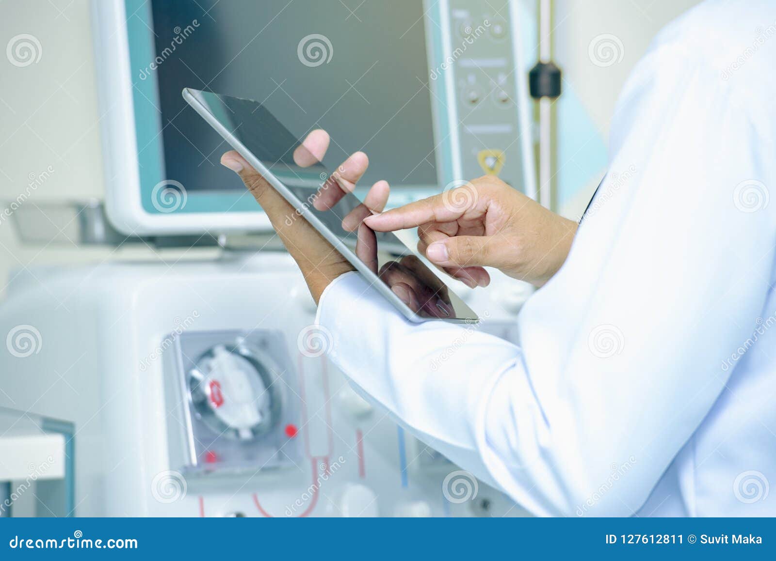 Medical Technology,doctor Using Digital Tablet with Screen Interface ...