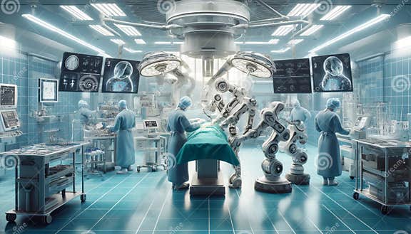 Medical Technology in Surgery Panorama Stock Illustration ...
