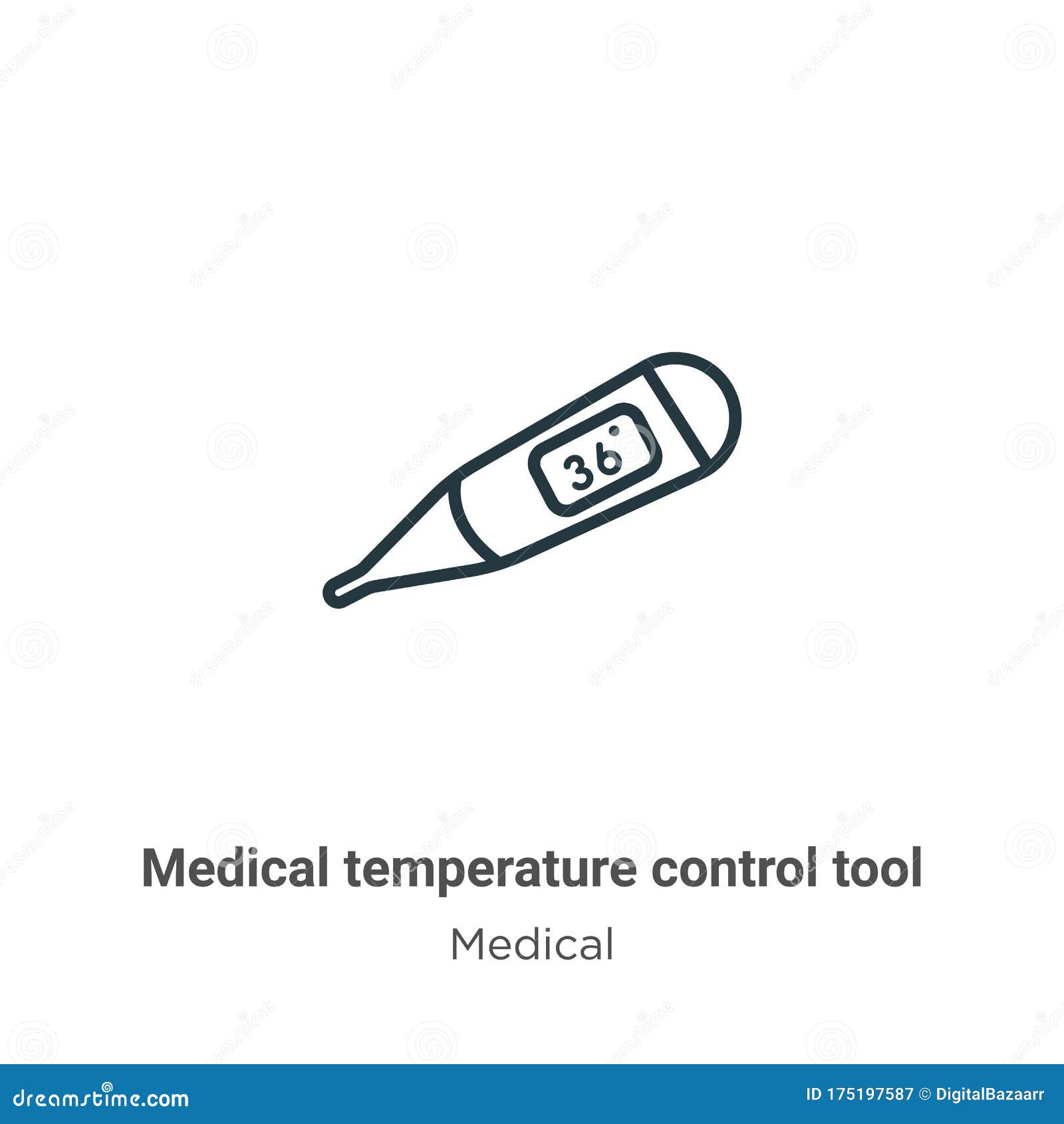 Medical Temperature Control Tool Outline Vector Icon. Thin Line Black ...