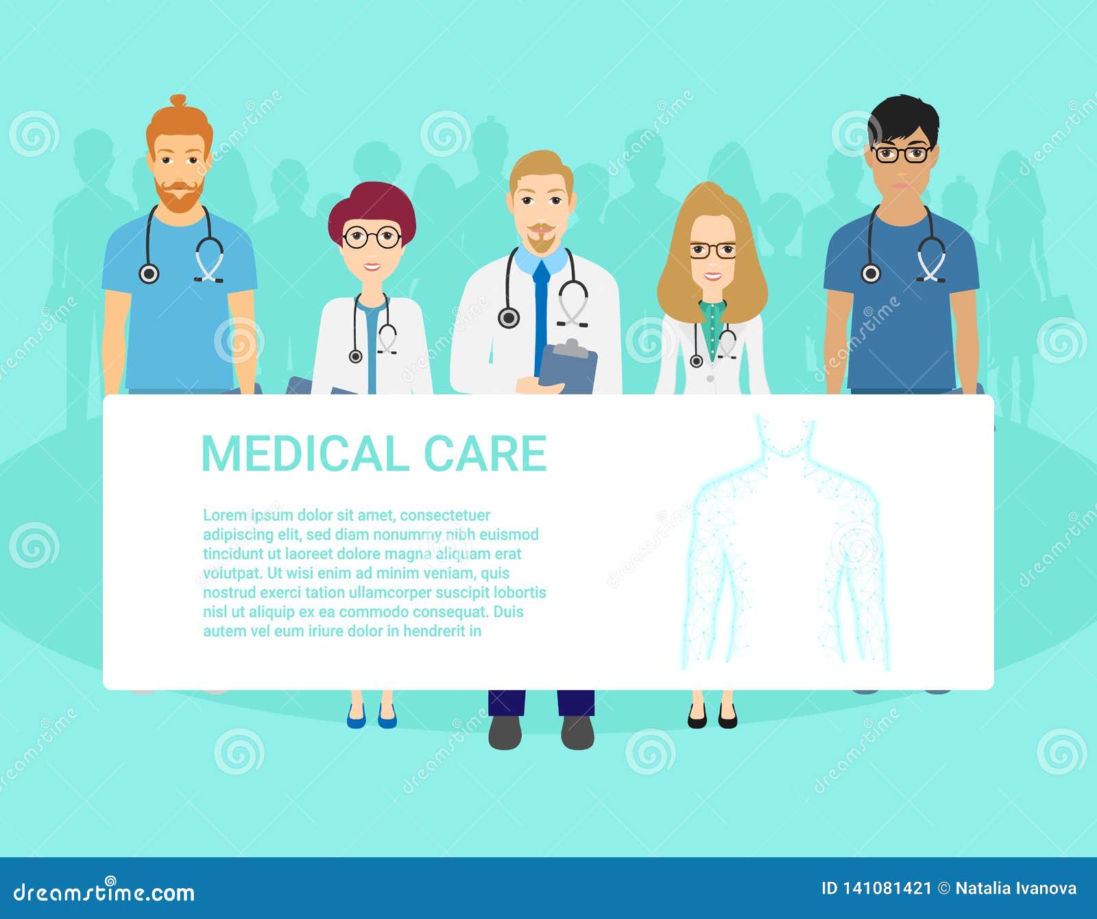 Medical Template for Advertising Brochure with Doctors Stock Vector ...