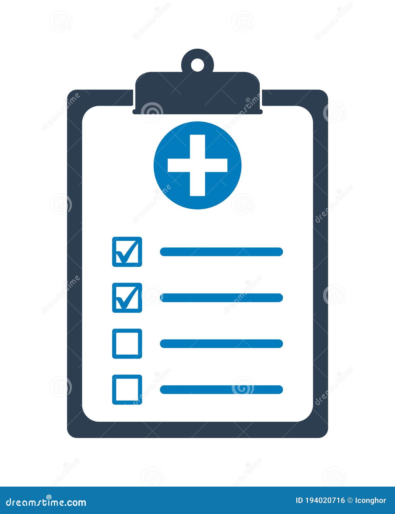 Medical Test Report Icon on Clipboard Symbol. Stock Vector ...