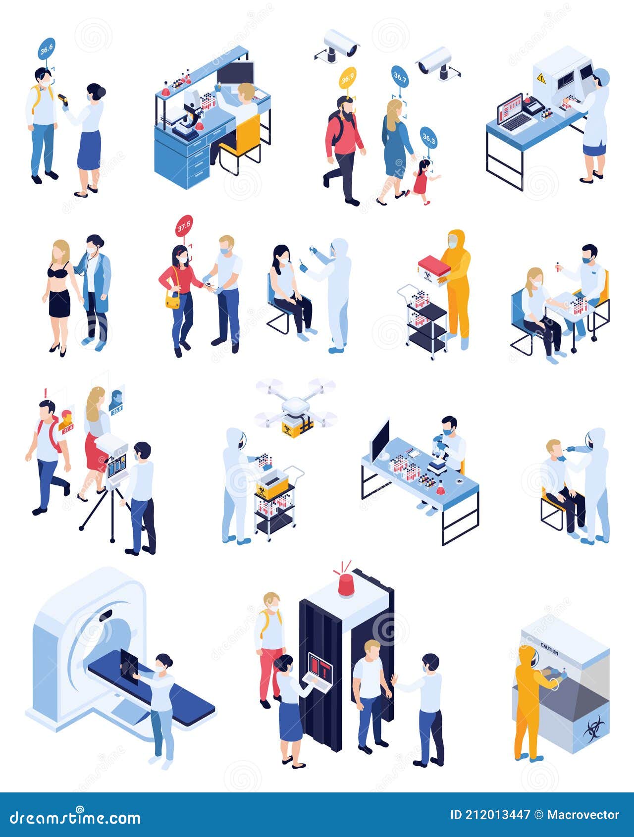 Medical Testing Isometric Set Stock Vector - Illustration of medical ...