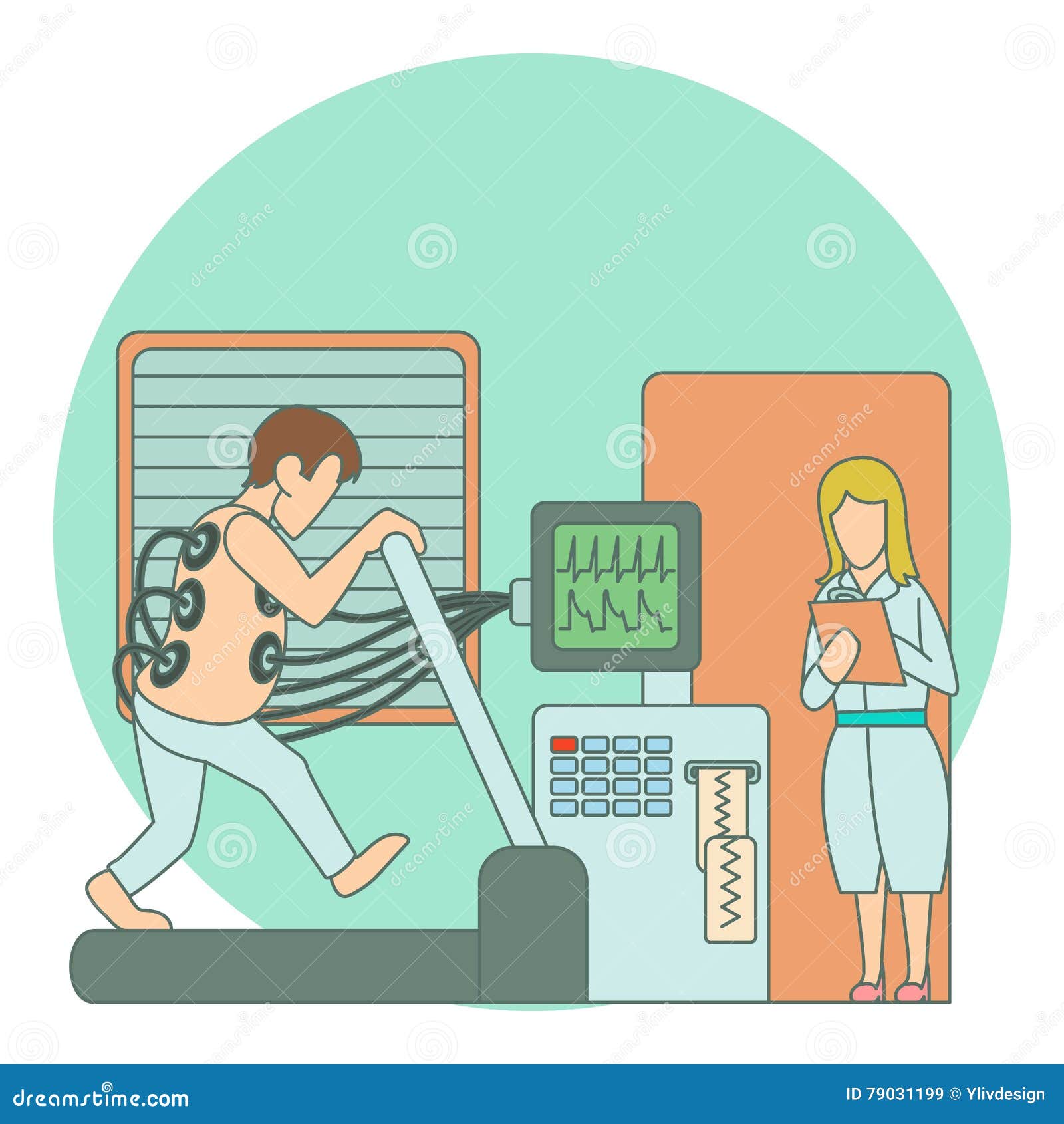 Medical Testing Person on Treadmill Concept Stock Vector - Illustration ...