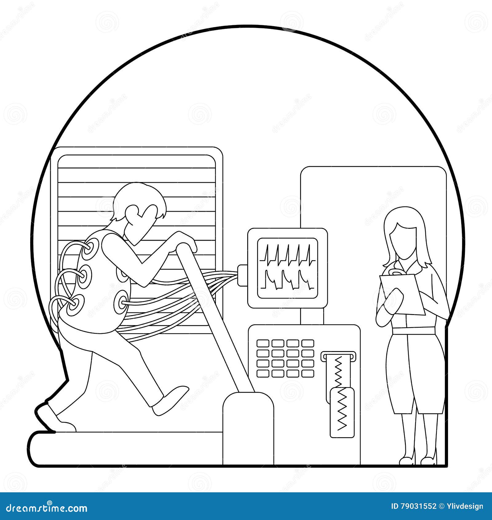 Medical Testing Person on Treadmill Concept Stock Vector - Illustration ...