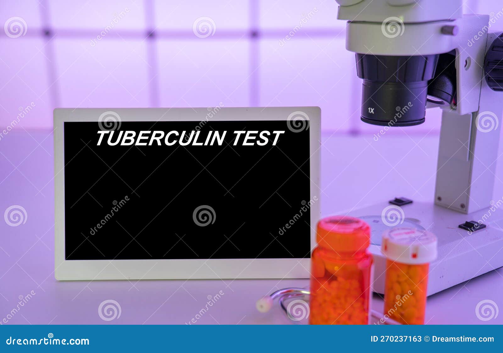 Medical Tests and Diagnostic Procedures Concept. Text on Display in Lab ...