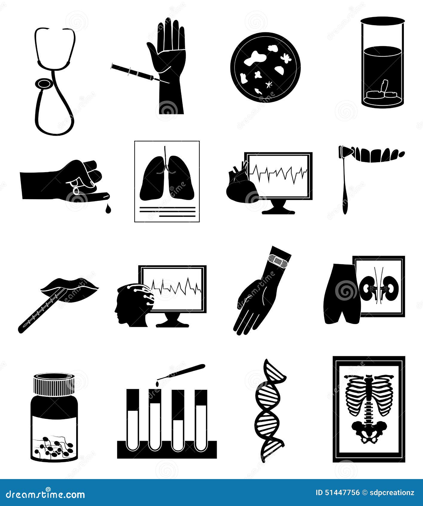Medical tests icons set stock vector. Illustration of pills - 51447756