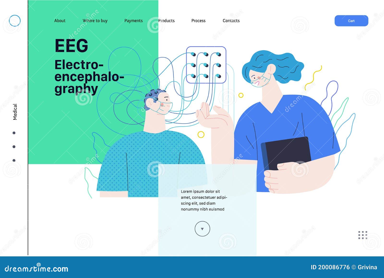 Medical Tests Illustration - EEG Stock Vector - Illustration of mask ...