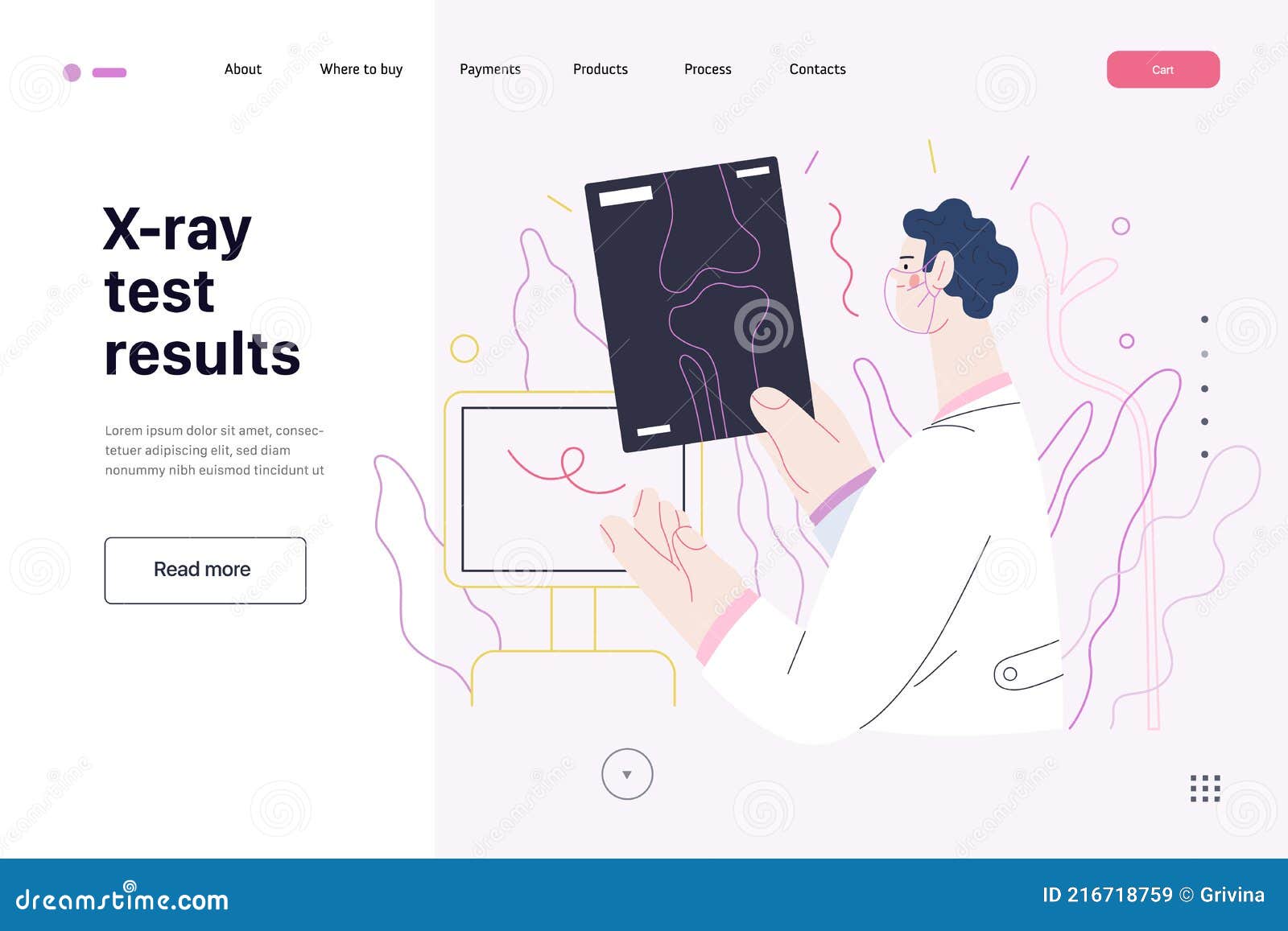 Medical Tests Template - X-ray Test. Flat Vector Stock Vector ...