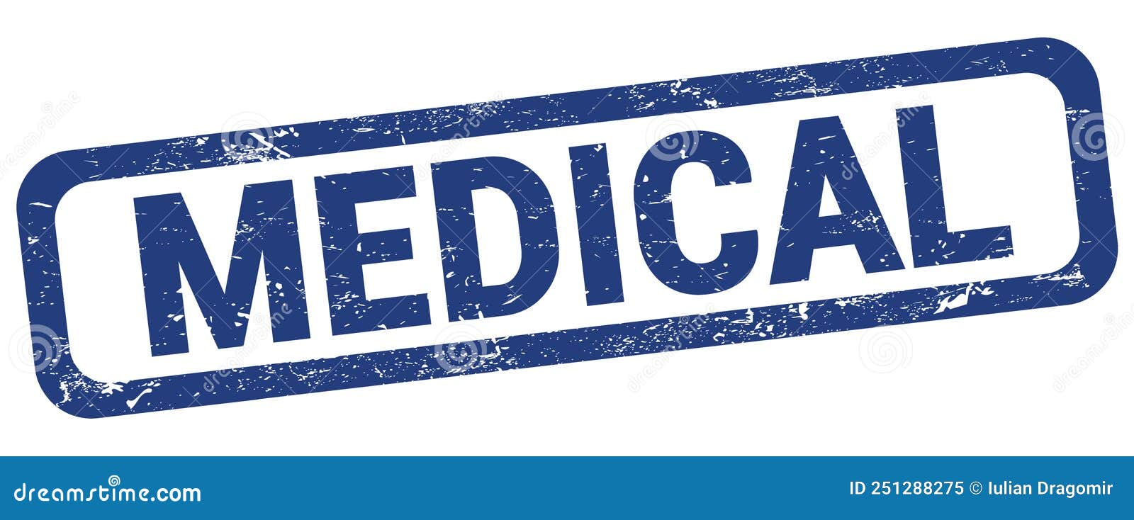 MEDICAL Text Written on Blue Rectangle Stamp Stock Illustration ...