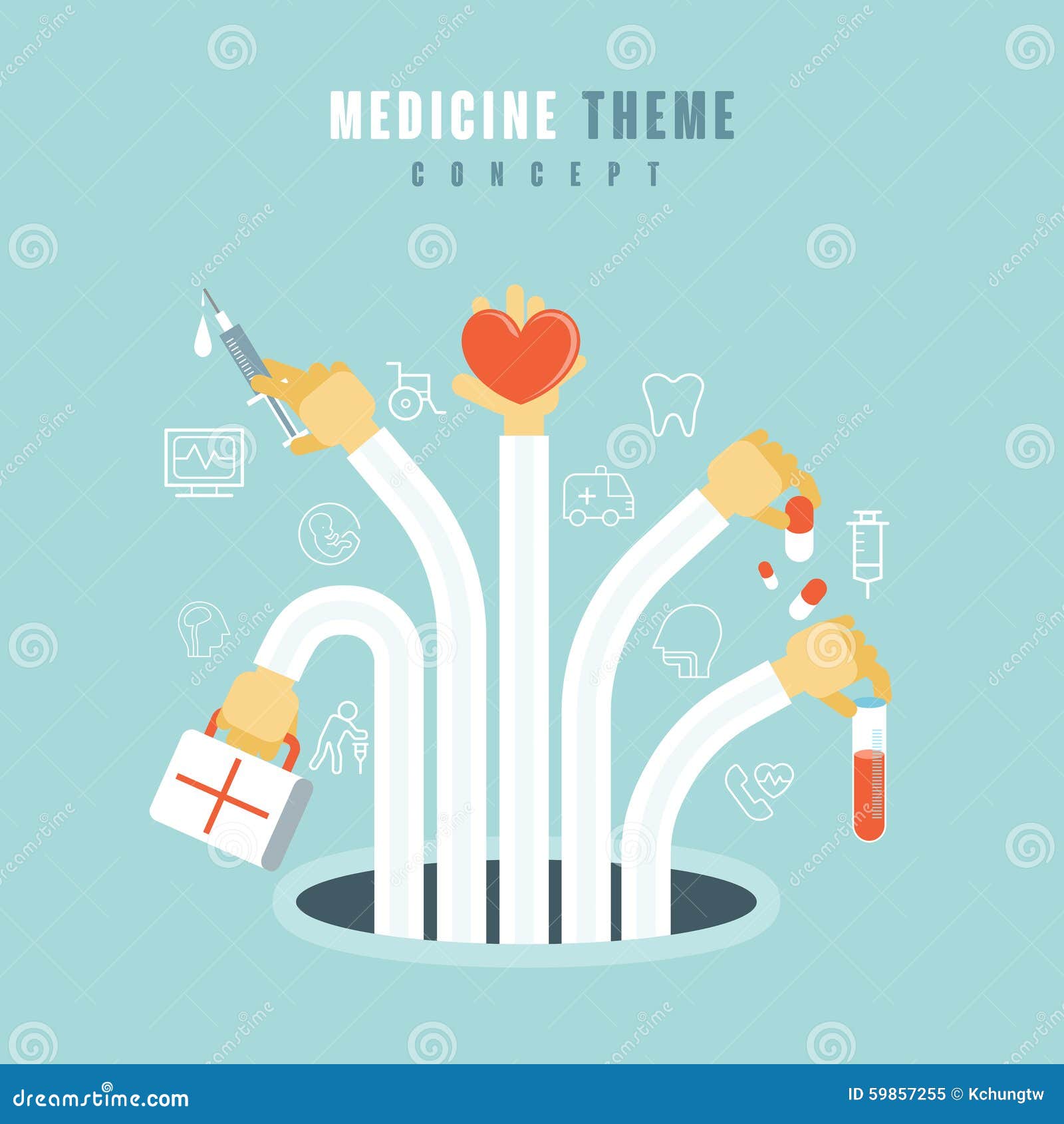 Medical theme concept stock vector. Illustration of blood - 59857255