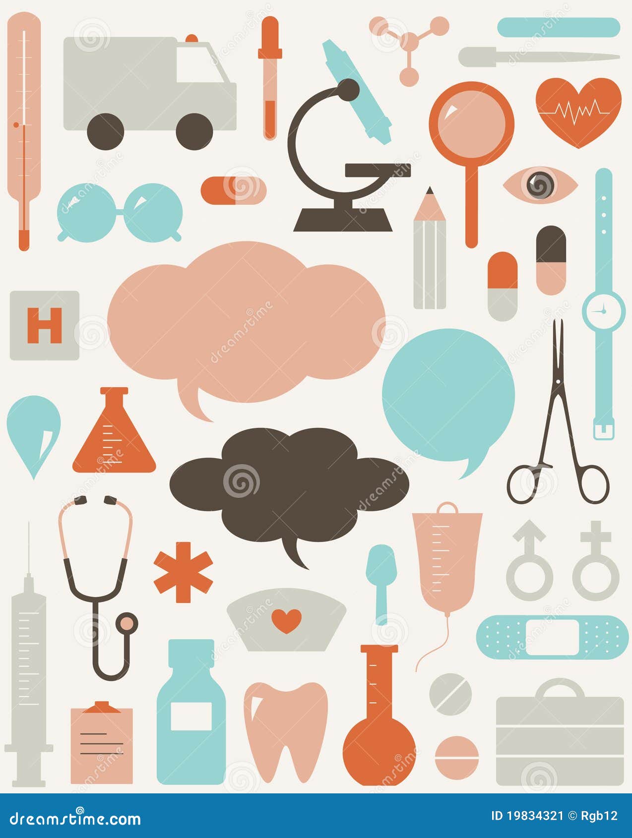 Medical Themed Icons and Warning-sig Stock Vector - Illustration of ...
