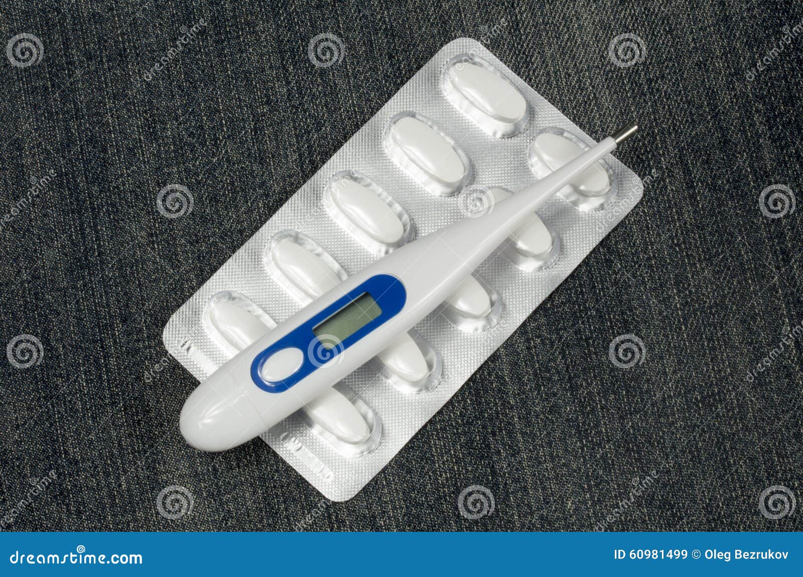 Medical Thermometer and Medication Stock Image - Image of prescription ...