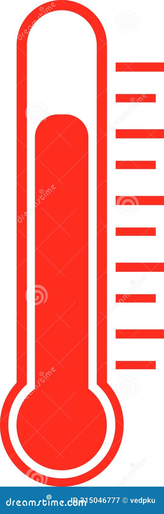 Medical Thermometer Red Icon With Mercury Silhouette Temperature ...