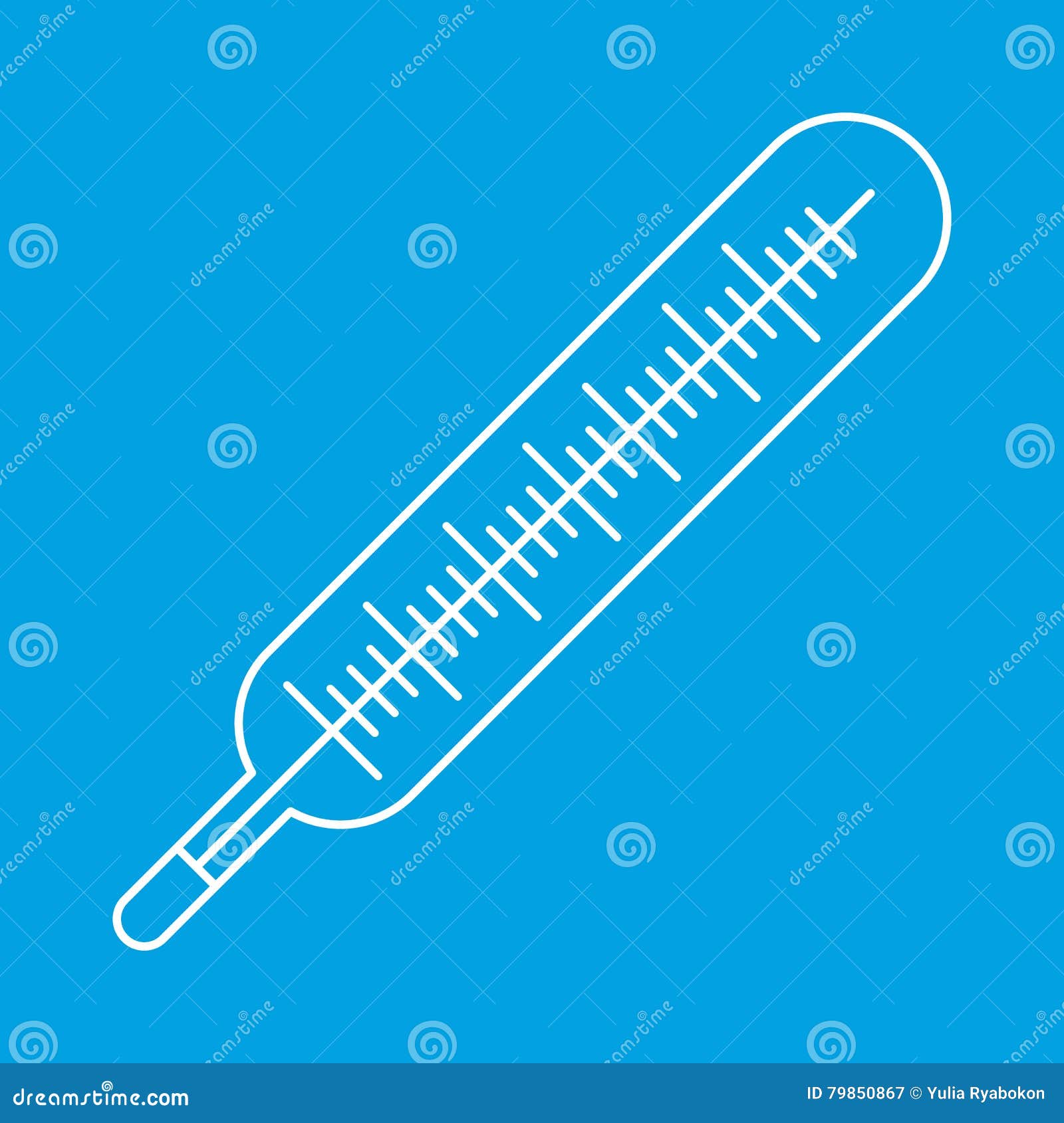 Medical Thermometer Thin Line Icon Stock Vector - Illustration of ...