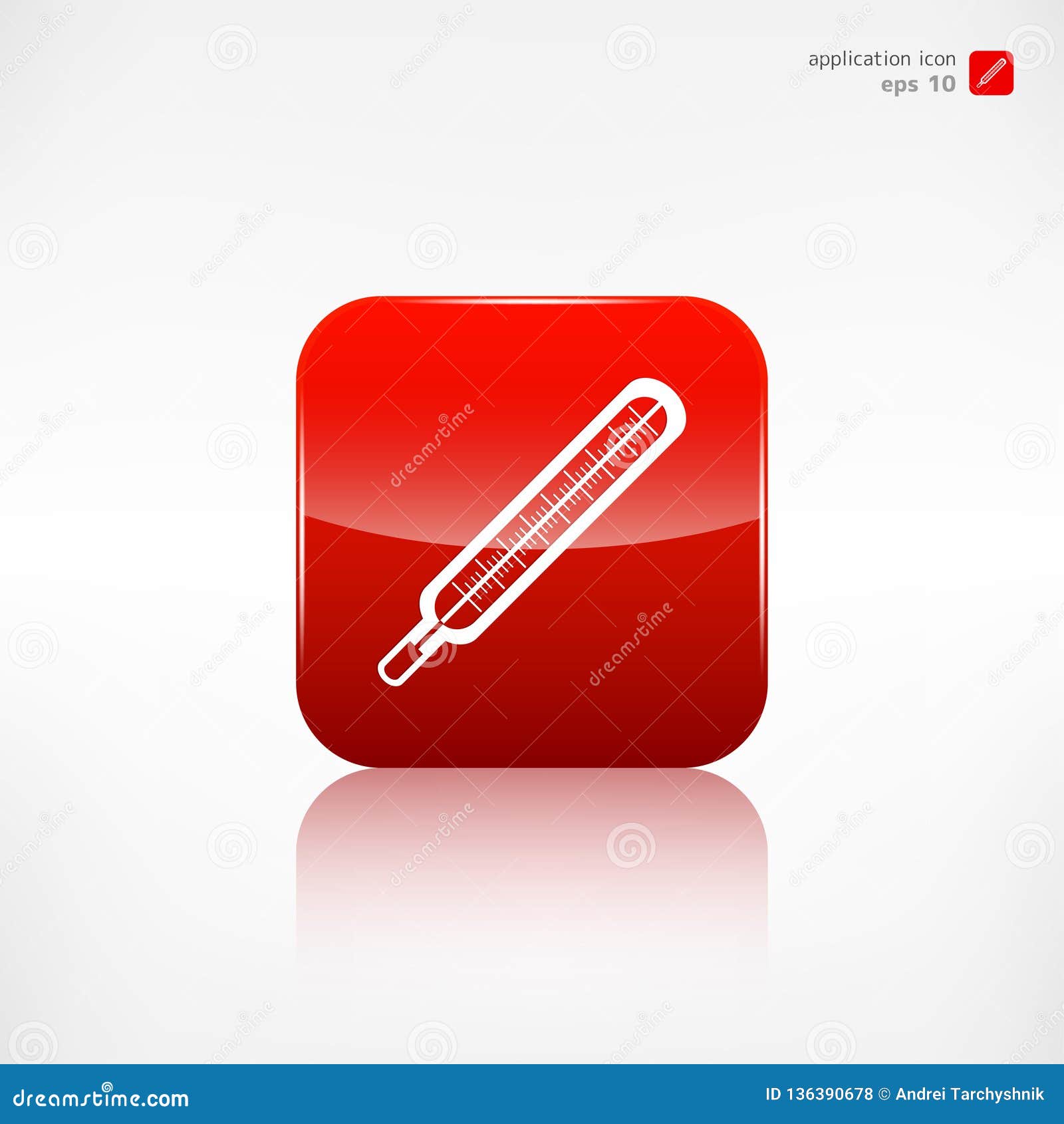 Medical Thermometer Web Icon. Application Button. Stock Vector ...