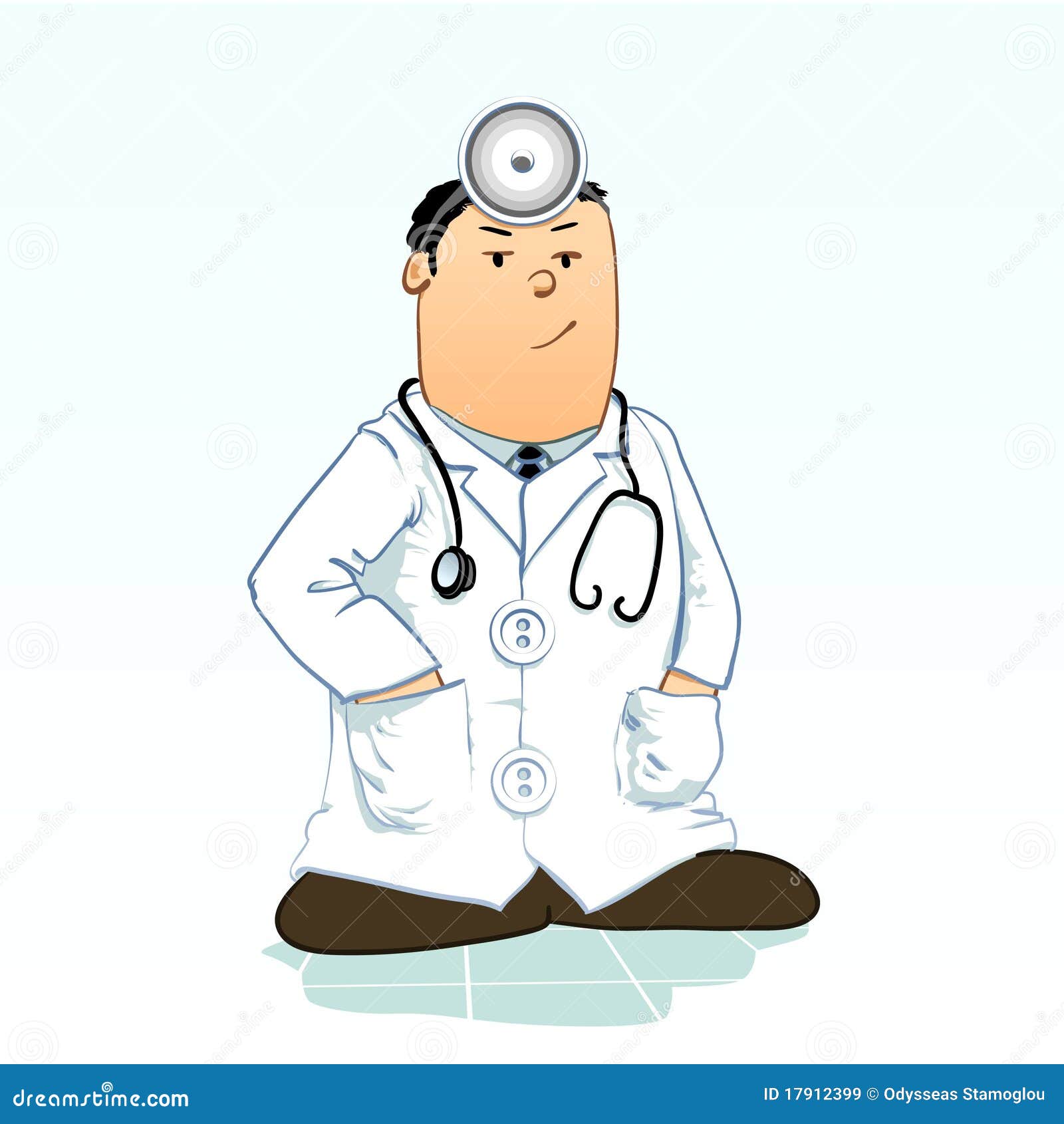 Medical Toons - Doctor Posing with Head Mirror Stock Vector ...