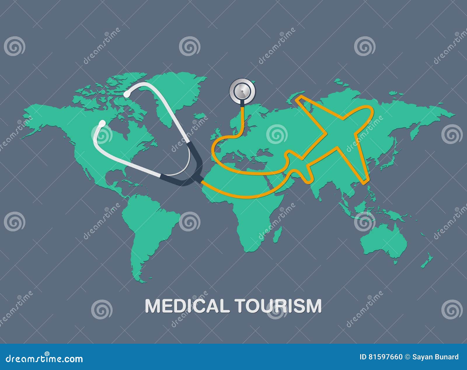 Medical Tourism Vector Background Stock Vector - Illustration of ...