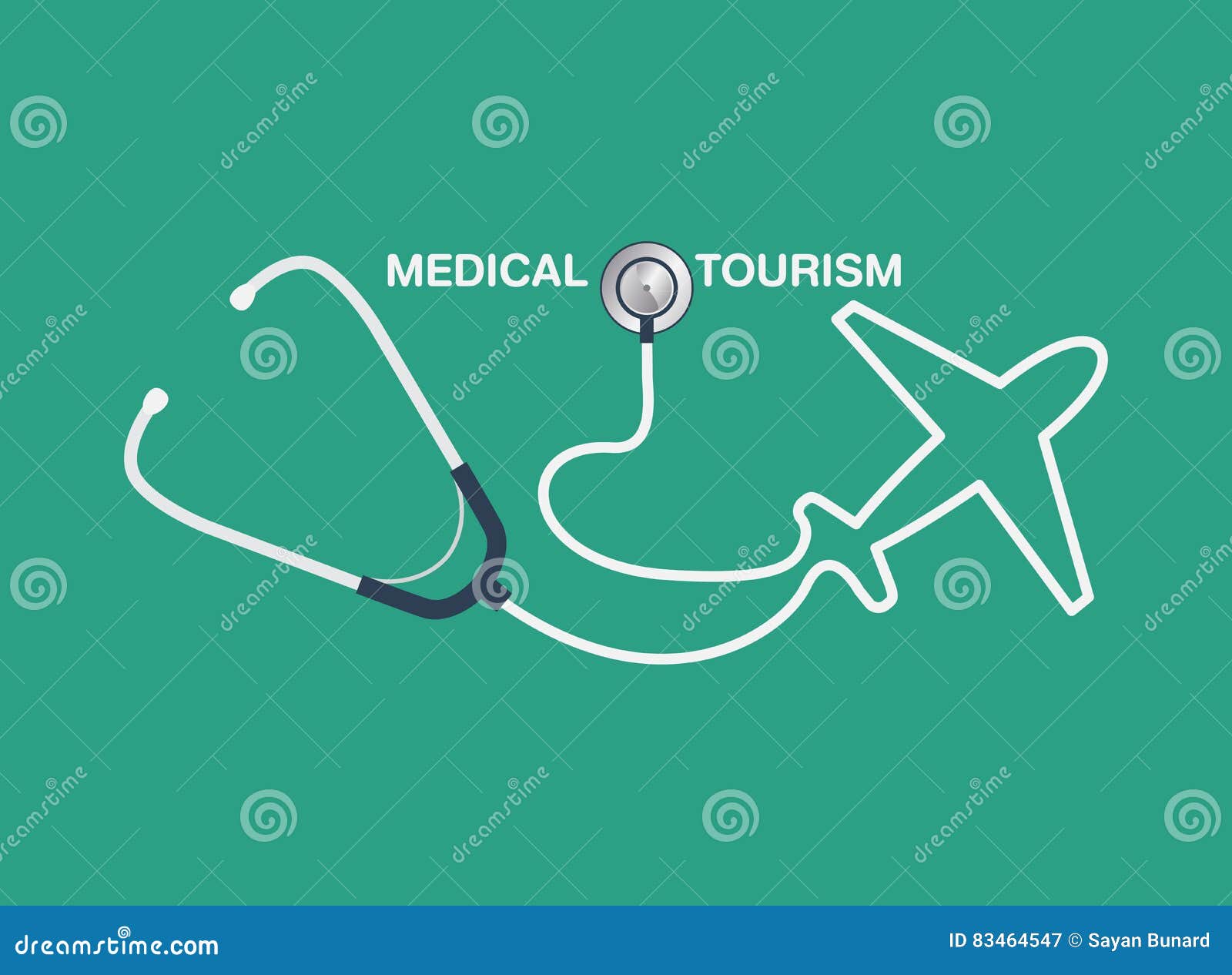 Medical Tourism Concept Symbol Background. Medical Stethoscope On Globe ...