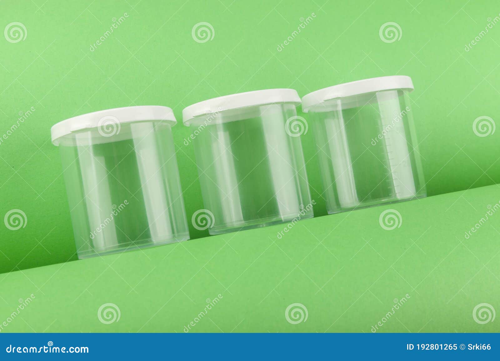 Medical Transparent Plastic Container with White Lid Stock Image ...