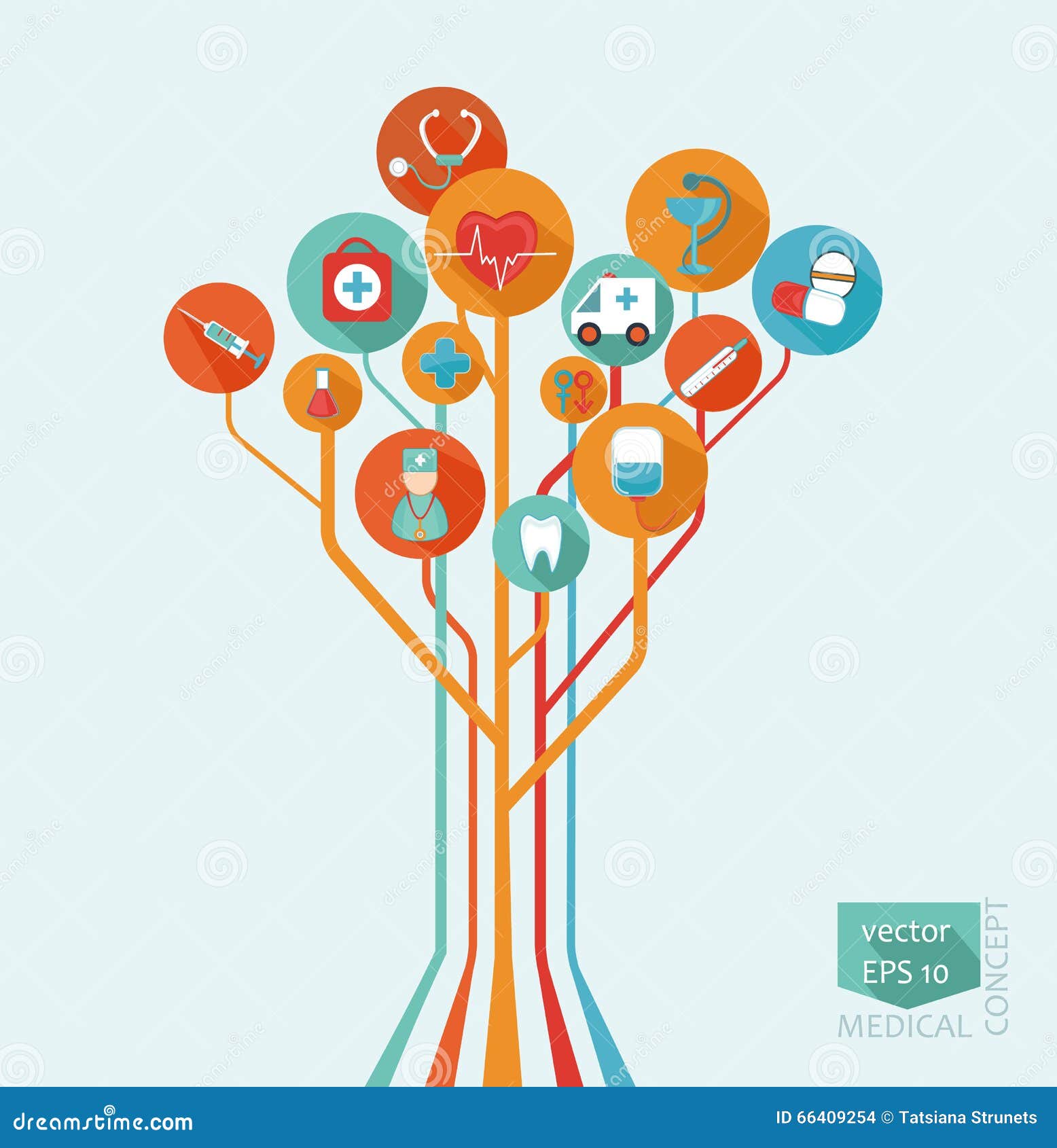 Medical tree concept stock vector. Illustration of collection - 66409254