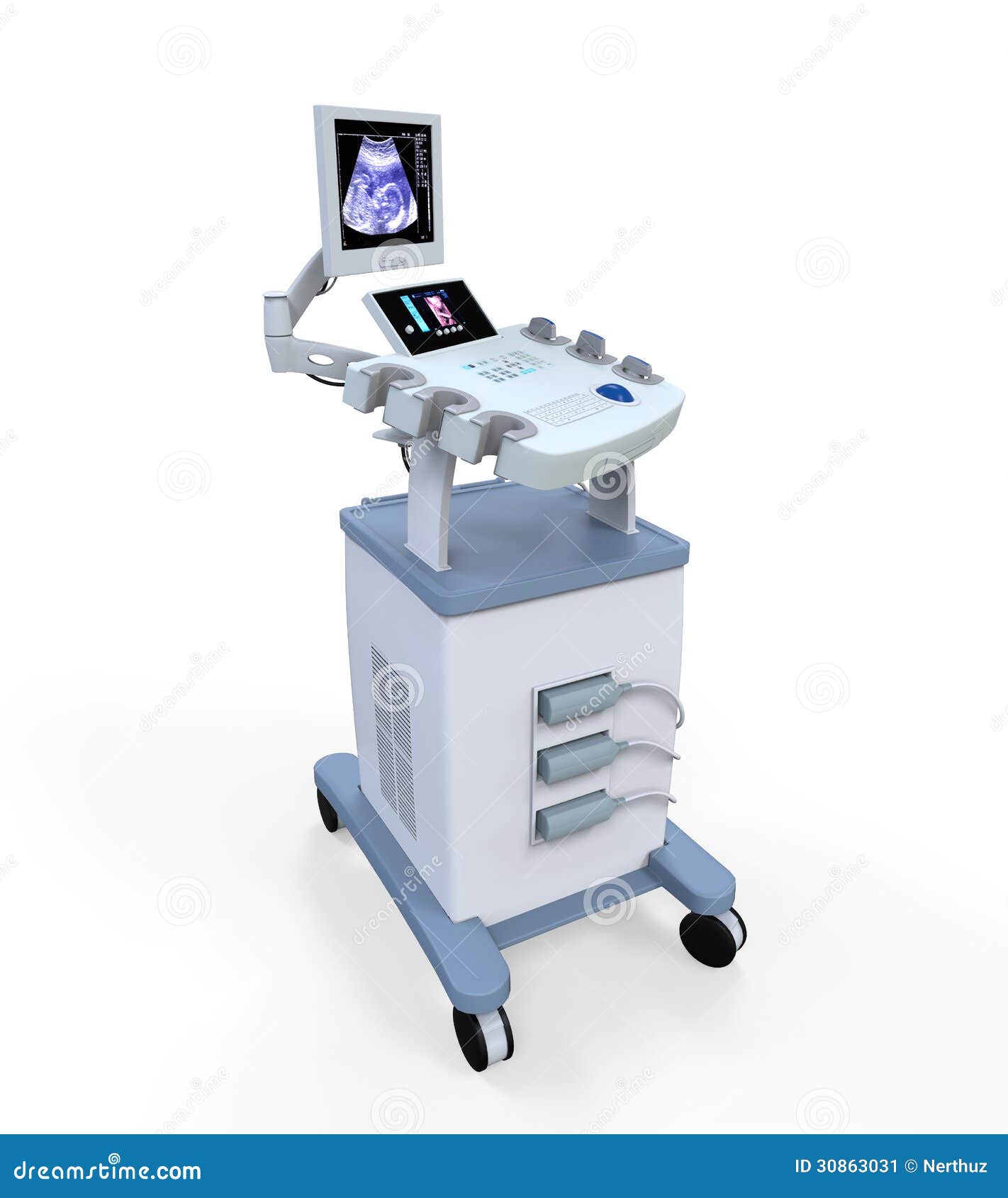 Medical Ultrasound Diagnostic Machine Stock Illustration Illustration