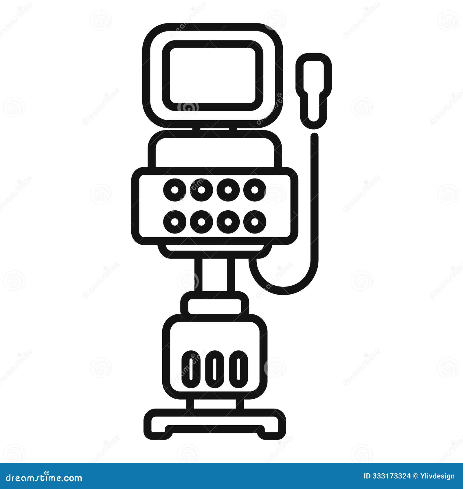 Ultrasound Machine Performing Medical Sonography Scan Procedure Vector ...