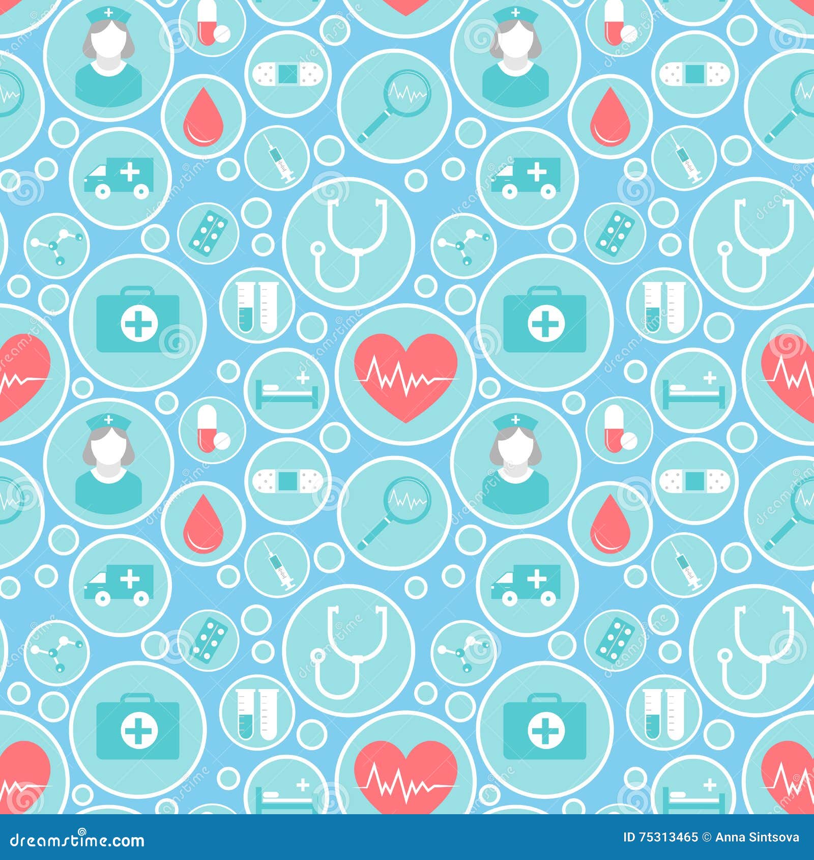 Medical vector pattern stock vector. Illustration of design - 75313465