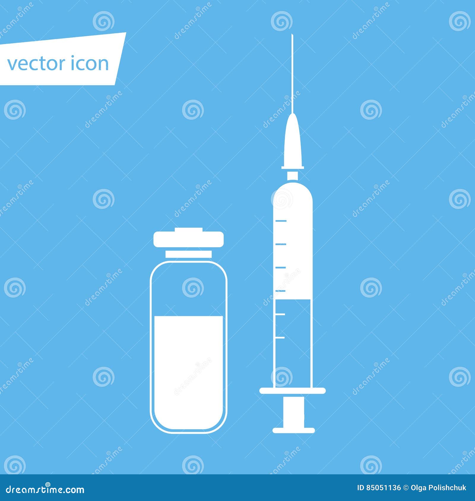 Vector Syringe With Blue Liquid Inside. Three Injectors In Flat Style ...