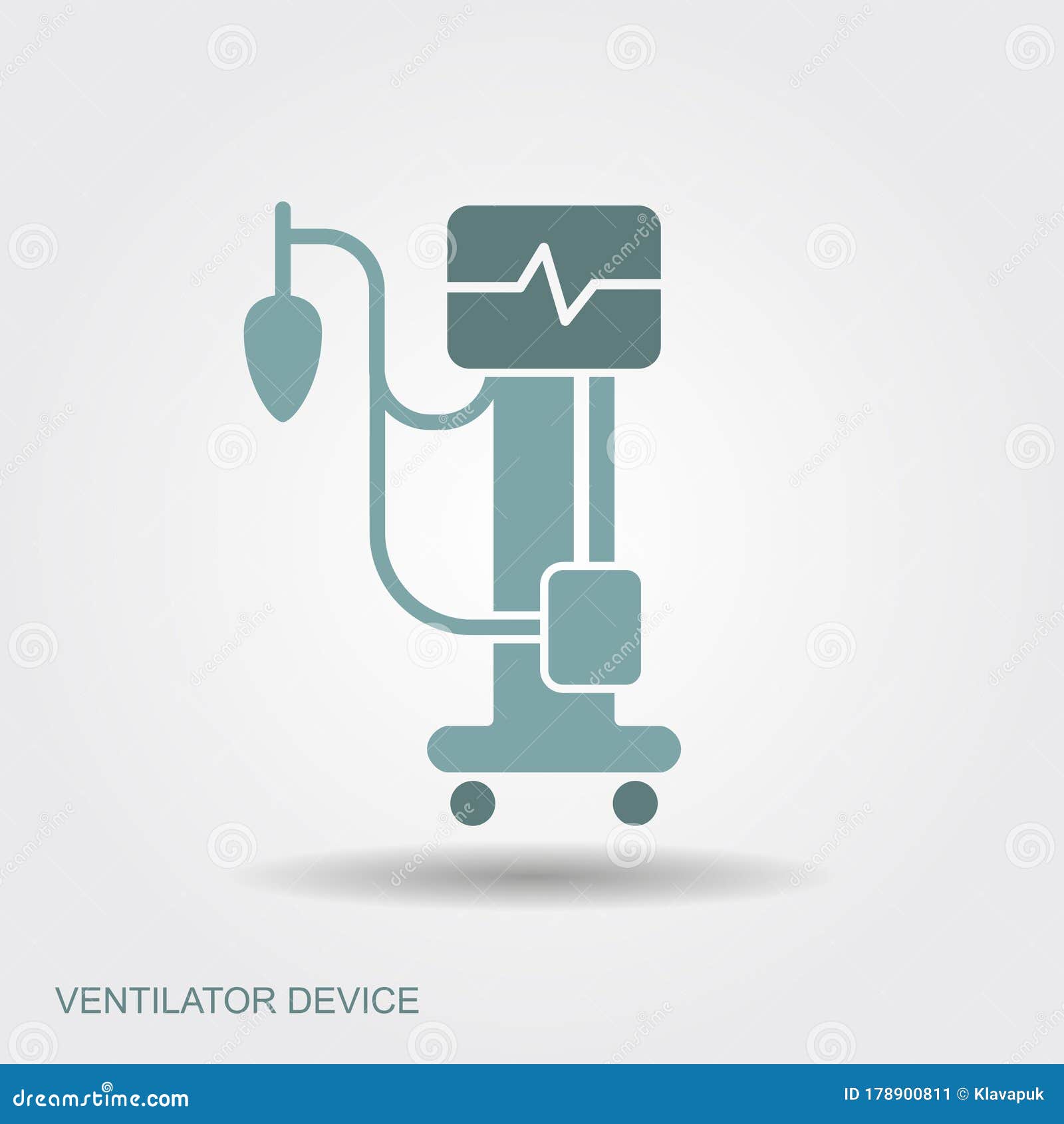 Medical Ventilator Vector Flat Illustration Isolated On White ...