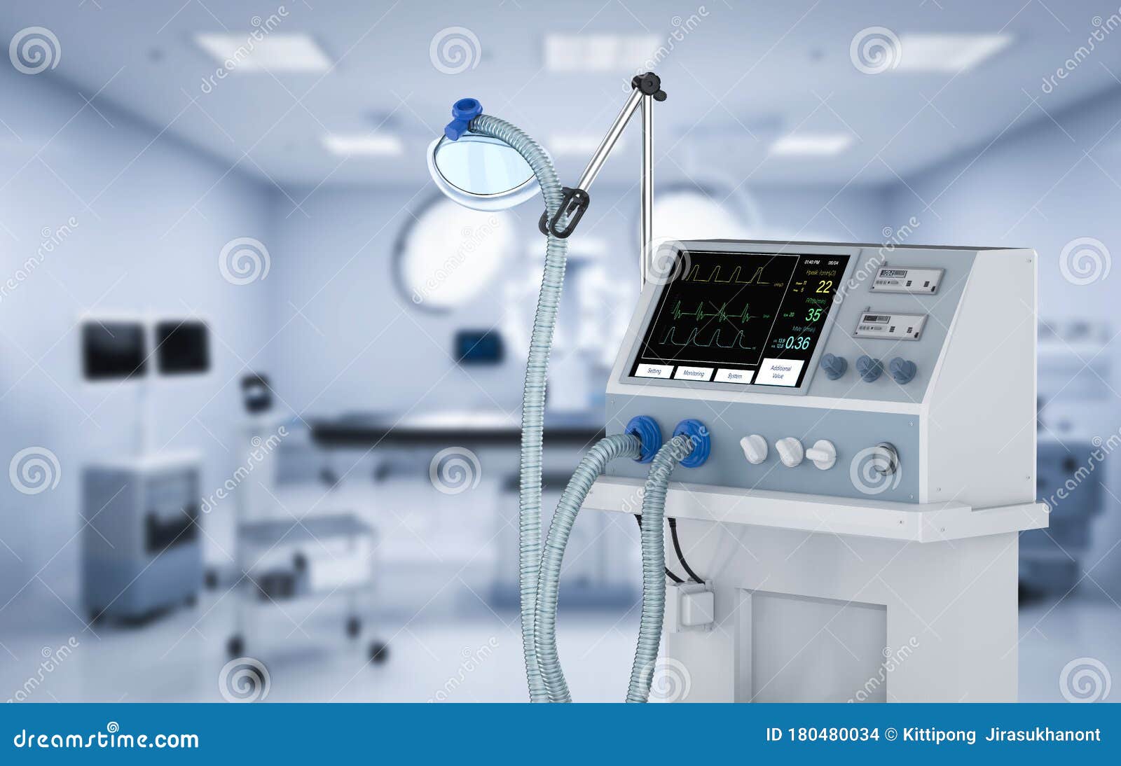 Medical ventilator machine stock illustration. Illustration of ...