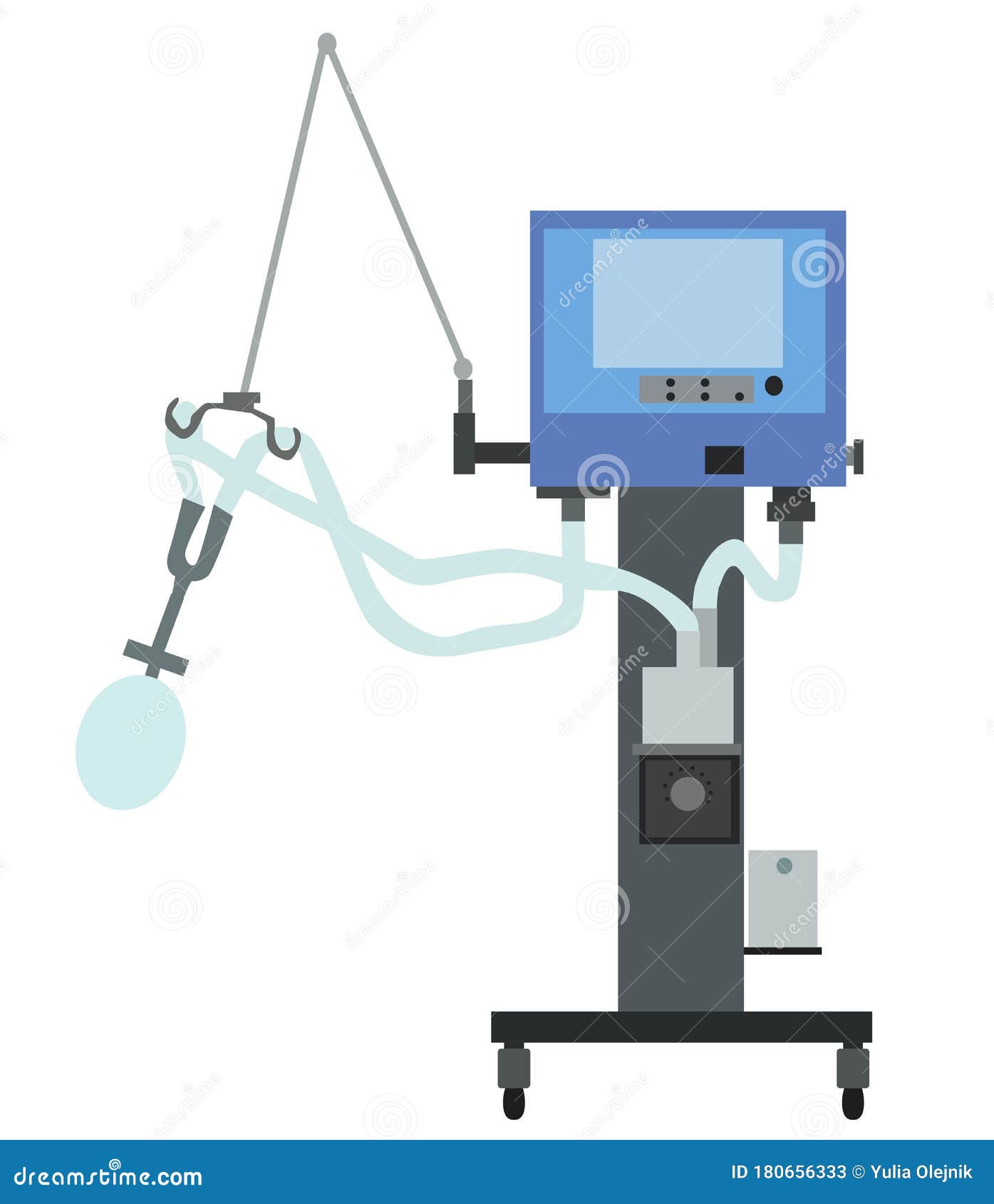 Medical Ventilator Pneumonia Vector Illustration Realistic Drawing ...